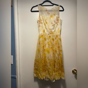 Dresses | True Vintage 195s Floral Botanical Yellow Fit Flare Sundress ...